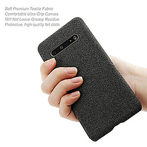 Grandcase LG V60 ThinQ 5G Case,Ultra-Thin Felt Cloth Anti-Fingerprint Shock Absorber Protective Cover for LG V60 ThinQ 5G 6.8" -Dark Grey