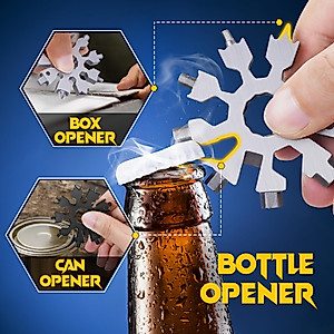 Stocking Stuffers for Men Snowflake Multitools - 20 in 1 Multi Tool Christmas Gifts for Men Women Adults Teens, Unique Ideas Gadgets Gifts for Dad, Pocket Size Mini Portable Screwdriver Bottle Opener