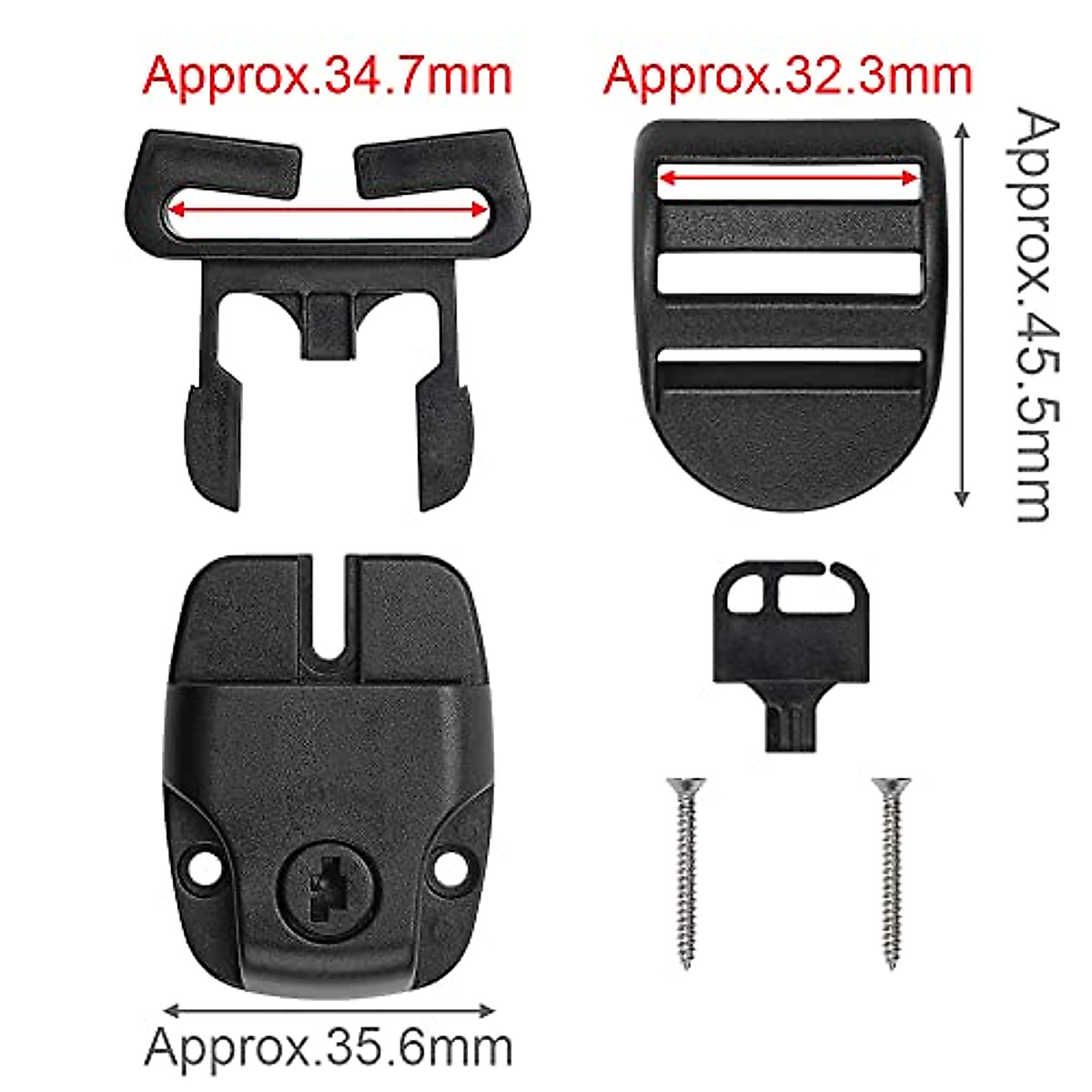 4 Sets Spa Hot Tub Cover Clips Latch Replacement Kit Hot Tub Cover Latches Clip Lock for Cover Straps with Keys and Hardwares Accessories (4 Sets), 50x46mm