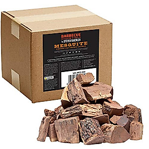 Steven Raichlen's Project Smoke Smoking Wood Chunks (Mesquite) - 5 Pound Bag Kiln Dried BBQ Large Cut Chips- All Natural Barbecue Smoker Chunks- 420 cu. in. (0.006m³)  (May Receive in a Bag or Box)