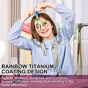 12 Pcs Titanium Blades Shears Craft Scissors Titanium Coating Fabric Scissors Multipurpose Pointed Scissors Bulk with Soft Rubber Grip Handle for Office Sewing Art School Home Supplies 3 Sizes