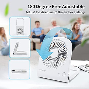 behappi 3 Speed 4800mah portable rechargeable Small Room Air Circulator desktop Fan Quiet 180° Adjustable
