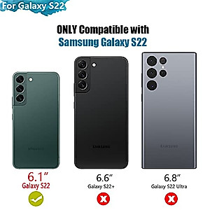 RUNSY Battery Case for Samsung Galaxy S22, 4800mAh Rechargeable Extended Battery Charging Charger Case, Add 100% Extra Juice, Not Compatible with S22+ or S22 Ultra (6.1 inch) Black