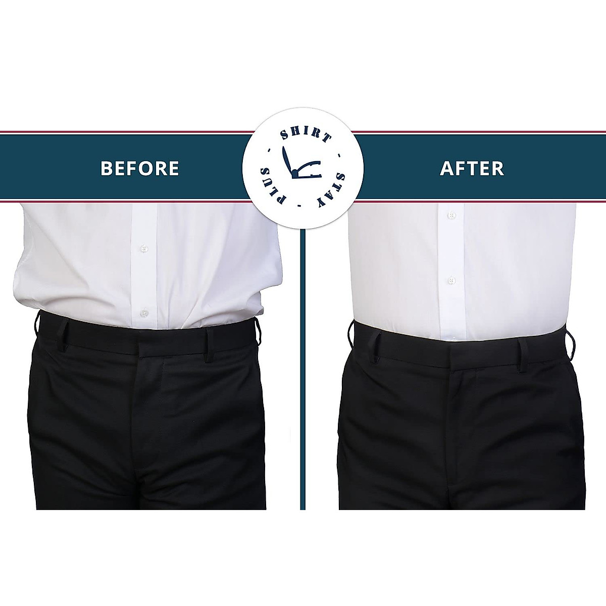 World's Best Shirt Stays for Men Police and Military-Heavy Duty-Made in USA (Original Style in Black, Select Series) 1 Pair of Shirt Keepers/Garter