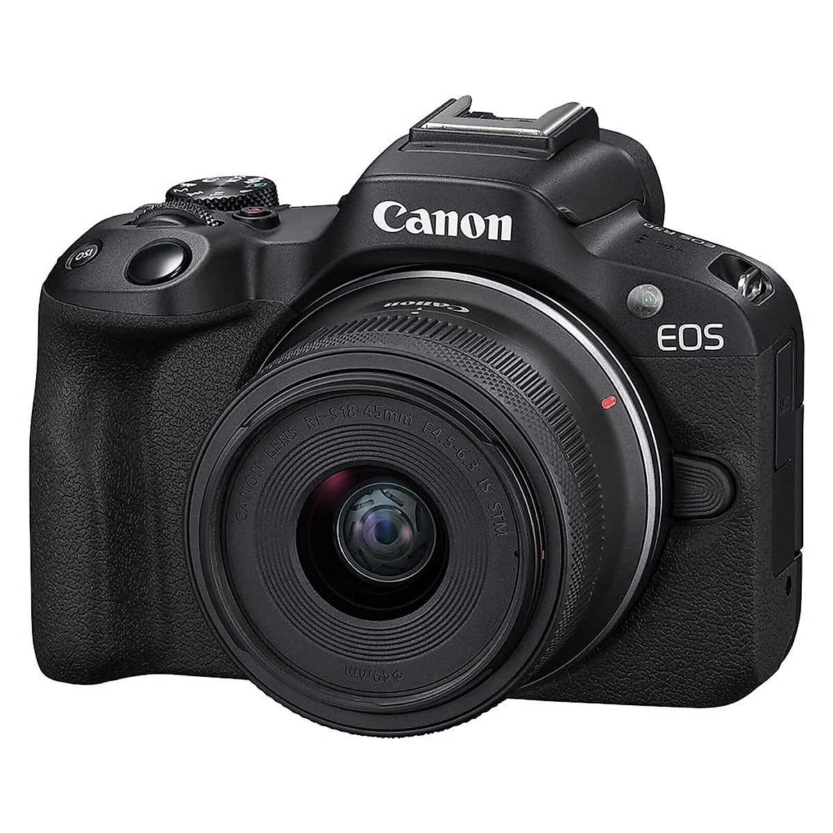 Canon EOS R50 Mirrorless Digital Camera Body Black with Canon RF-S 18-45mm f/4.5-6.3 IS STM Lens 3 Lens Kit & Complete Accessory Bundle + 64GB + Flash & More - International Model (Renewed)