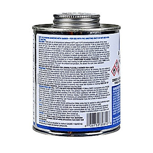 Oatey 30812 X-15 PVC Solvent with Dauber, 16-Ounce, White