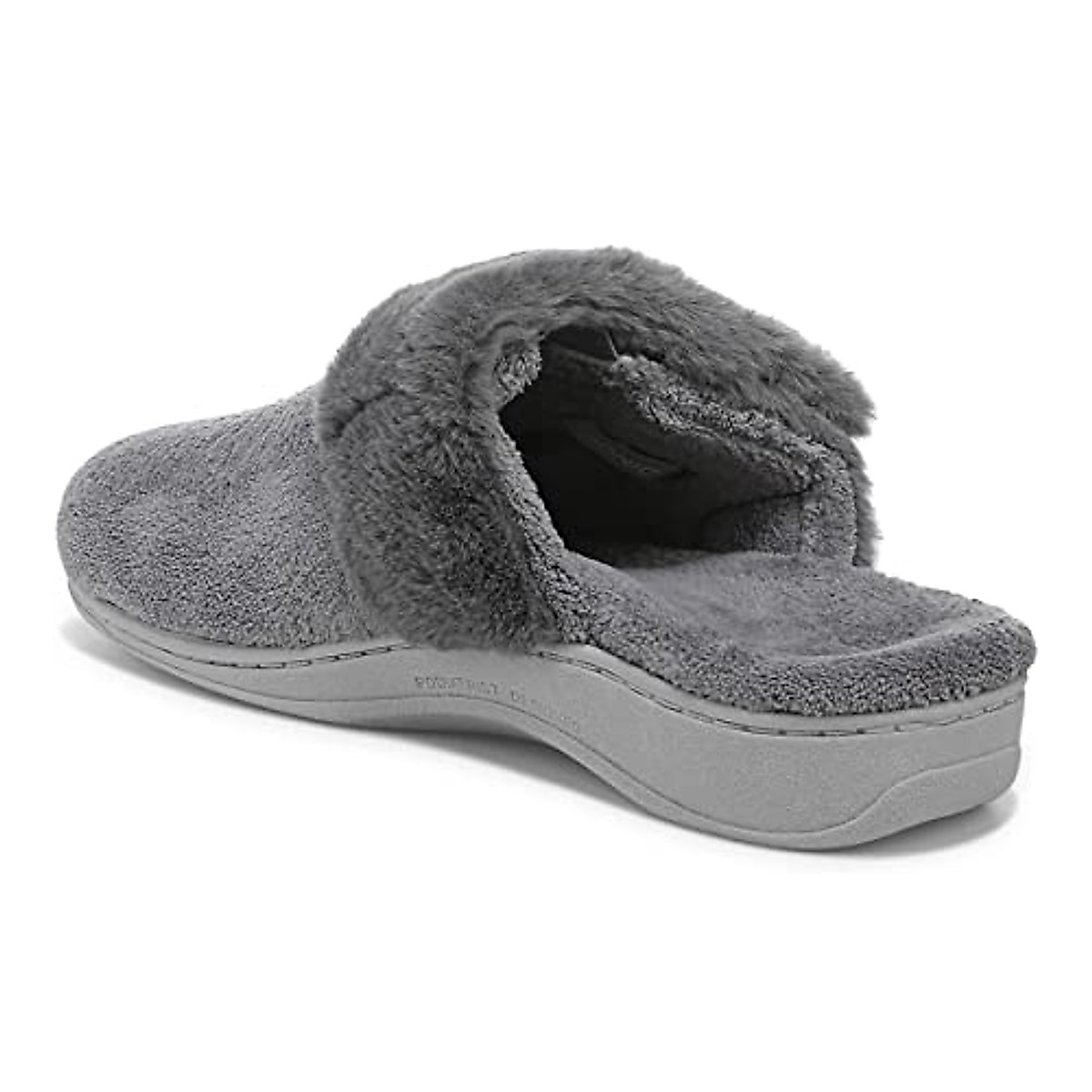 Vionic Adjustable Slipper with Orthotic Arch Support - Ind Charcoal - 7 Medium