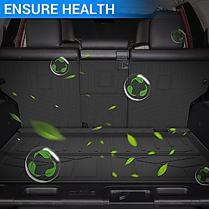 TIMUCI Cargo Mat for 2010-2024 Toyota 4Runner W/O 3rd Seat W/O Sliding Tray, Trunk Mat & Back Seat Cover Protector Set, All Weather TPE Cargo Liner 4 Runner Accessories (Backrest Mats+Cargo Liner)