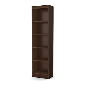 South Shore Axess 5-Shelf Narrow Bookcase, Chocolate