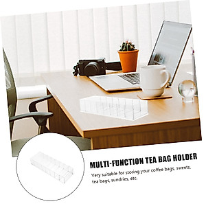 RORPOIR Tea Bag Organizer for Tea Bags Multi-grid Storage Box View Sturdy Plastic Tea Accessory for Household Coffee Organizer