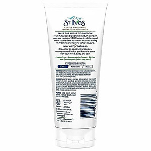 ST IVES Nourished & Smooth Oatmeal Scrub + Mask 170g-Walnut Shell Powder Gently Buffs Away Dull Skin When Used as a face Scrub
