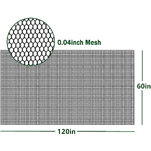 SJHmoo Mosquito Net Cloth Fabric, DIY Insect Pest Barrier Mesh Nets for Porch/Outdoor/Bed/Wedding, Grey 60x120in