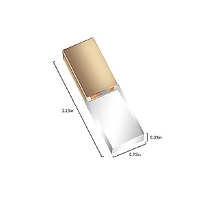 64GB USB 2.0 Flash Drive Novelty Gold Crystal LED Light Glass Transparent Rectangle Shape Pen Drive Thumb Drive Memory Stick Memoria USB Pendrive Wedding Gift