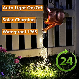 HDOOMN Solar Fairy Watering Can Lights - LED Garden Shower Art Light Decoration Waterproof Strip Lights for Outdoors Lamp Outdoor Star String Lights for Home Pathway Patio Yard Festoon Flash