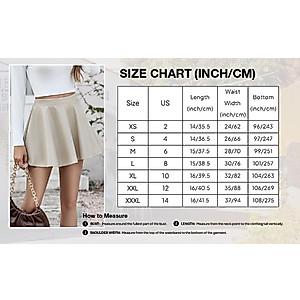GAMISS High Waisted Mini Skirts Women PU Faux Leather Skirts for Women Pleated Beige, L