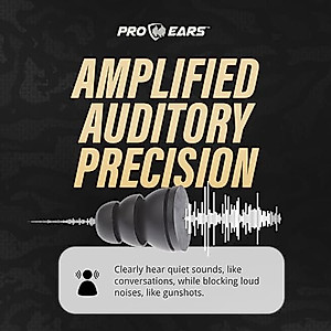 Pro Ears Stealth 28 HTBT, Advanced Bluetooth Ear Protection, 28 dB Noise Reduction, Custom Comfort Fit, 15-Hr Battery Life, for Shooting & Outdoor Activities