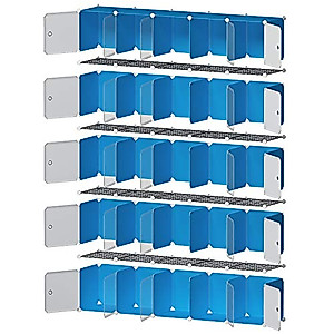 YOZO Cube Storage Organzier Portable Closet Wardrobe Bedroom Dresser (71x14x71 inches) Portable Closet Cube Shelf Armoire Pantry Cabinet, 25 Cubes, White