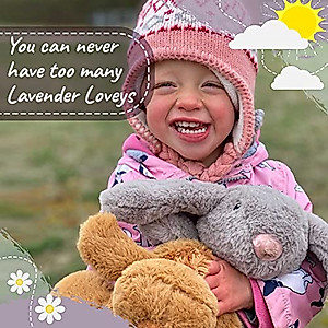 Lovey Microwavable Stuffed Animal - Large lovies for Babies which are heatable Stuffed Animals, Lavender Stuffed Animals micowavable with Removable Lavender Packet, Calming Heating pad Stuffed Animal