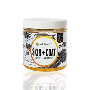 In Clover Dog Skin and Coat Supplement, BioRadiant Natural Supplement for Dogs, Healthy Skin and Coat Supplement, Fish Oil Alternative Uses Carrots, Coconut, Omega 3's, Biotin and Zinc Soothe Skin