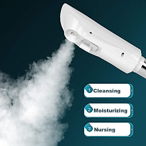 HiBeauty PRO Professional Facial Steamer, Hot Mist, Ozone Humidifier, Can Use at Home and Beauty Salon, Extract Blackheads, Rejuvenate and Hydrate Your Face Skin for Youthful Complexion (Button)