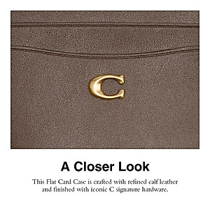 Coach Refined Calf Leather Essential Card Case, Dark Stone