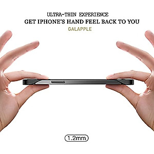 GALAPPLE Ultra-Thin Frameless Magnetic Case for iPhone 14 ProMax, Black Matte Minimalist Case with Shockproof Corner& Finger Loop String, Compatible with Magsafe Charger&Accessories(6.7"- 3 Camera)