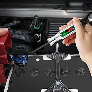Car Truck Circuit Test Pen, 3-70V Digital Electric Circuit LCD Tester Test Light Car Truck Voltage Probe Pen, DC Voltage Test Light with Voltmeter & Portable Spring Wire (Black - (3-24V))