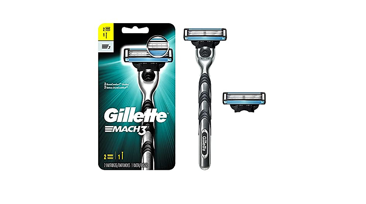 Gillette Mach3 Men's Razor with 3 Blades & Ergonomic Handle
