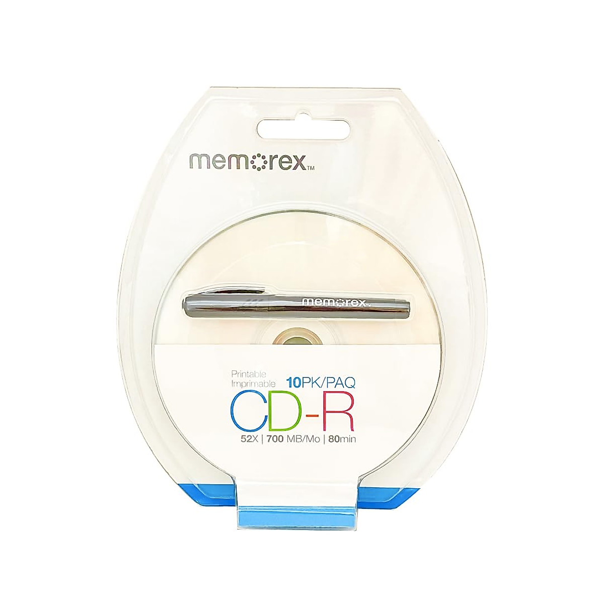 Memorex 52X Write-Once CD-r 80 with White Ink Jet Printable Surface