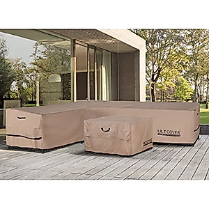 ULTCOVER Patio L-Shaped Left Facing Sofa Cover Waterproof for 6-Seater Outdoor Sectional Furniture Couch 85x110 inch Wide