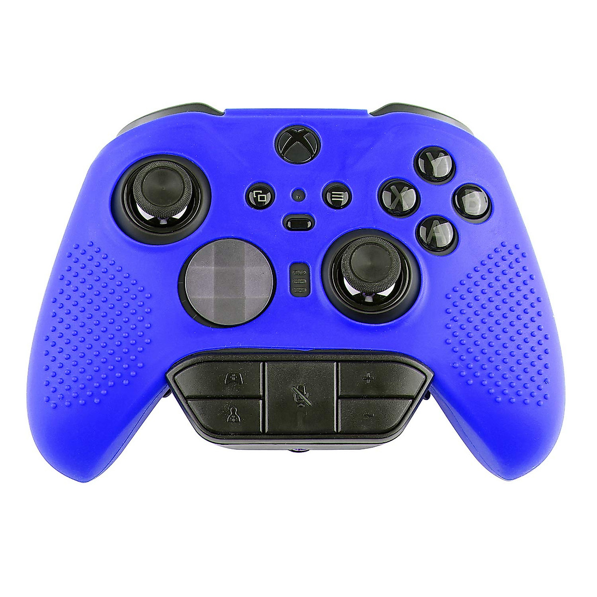 AreMe Soft Anti-Slip Silicone Protective Cover Skins Case with Rubber Thumb Grips Analog Caps for New Xbox One Elite Series 2 Controller (Blue)