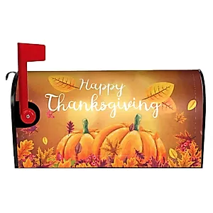 Joyidec Thanksgiving Autumn Pumpkin Mailbox Covers Magnetic Standard Size Waterproof Mailbox Wraps Post Letter Box for Courtyard Garden Yard Fence Decor 21x18 in