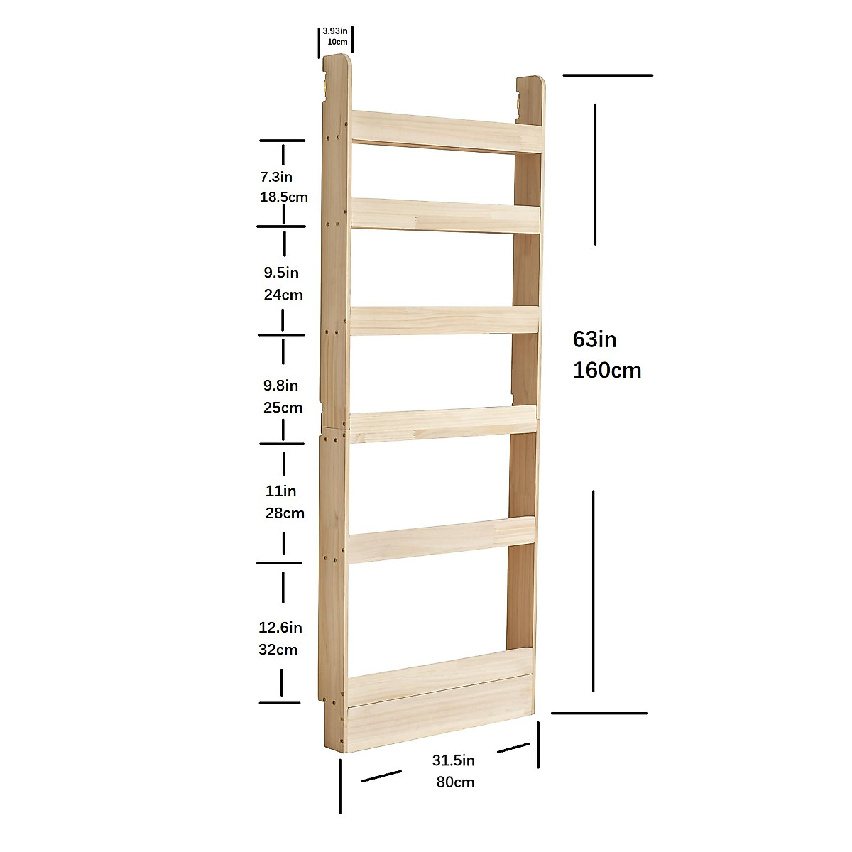 Heehee Solid Wood Bookshelf Bookcase Book Shelf Organizer for Books, Toy Storage Bookshelf Rack Wall for Kids and Adults (Width 31.5in (80CM))