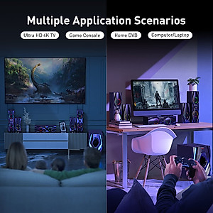 Bobtot Surround Sound Speakers 1200W Peak Power Home Theater System with RGB Lights - 10" Subwoofer 5.1/2.1 Wired Stereo System Strong Bass Bluetooth Input Home Audio System