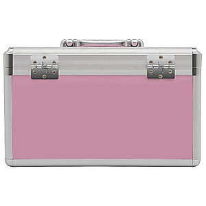 xydstay Medicine Lock Box, First Aid Safe Medication Storage Box,Layered Aluminum Daily Medicine Cabinet,Large Capacity Locking Medicine Storage Box for Family Use,14" x 7.9" x 8.7", Pink