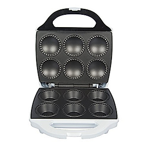 Mini Pie and Quiche Maker for Easter Baking - Nonstick Baker Cooks 6 Small Quiches or Pies in Minutes- Dough Cutting Circle Easy Dough Measurement- Better than Pie Tins, Pans, Holiday Desserts Cooking