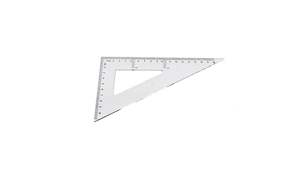 Pack of 2 Transparent Triangle Plastic Ruler Scale Set Square:30/60 ...