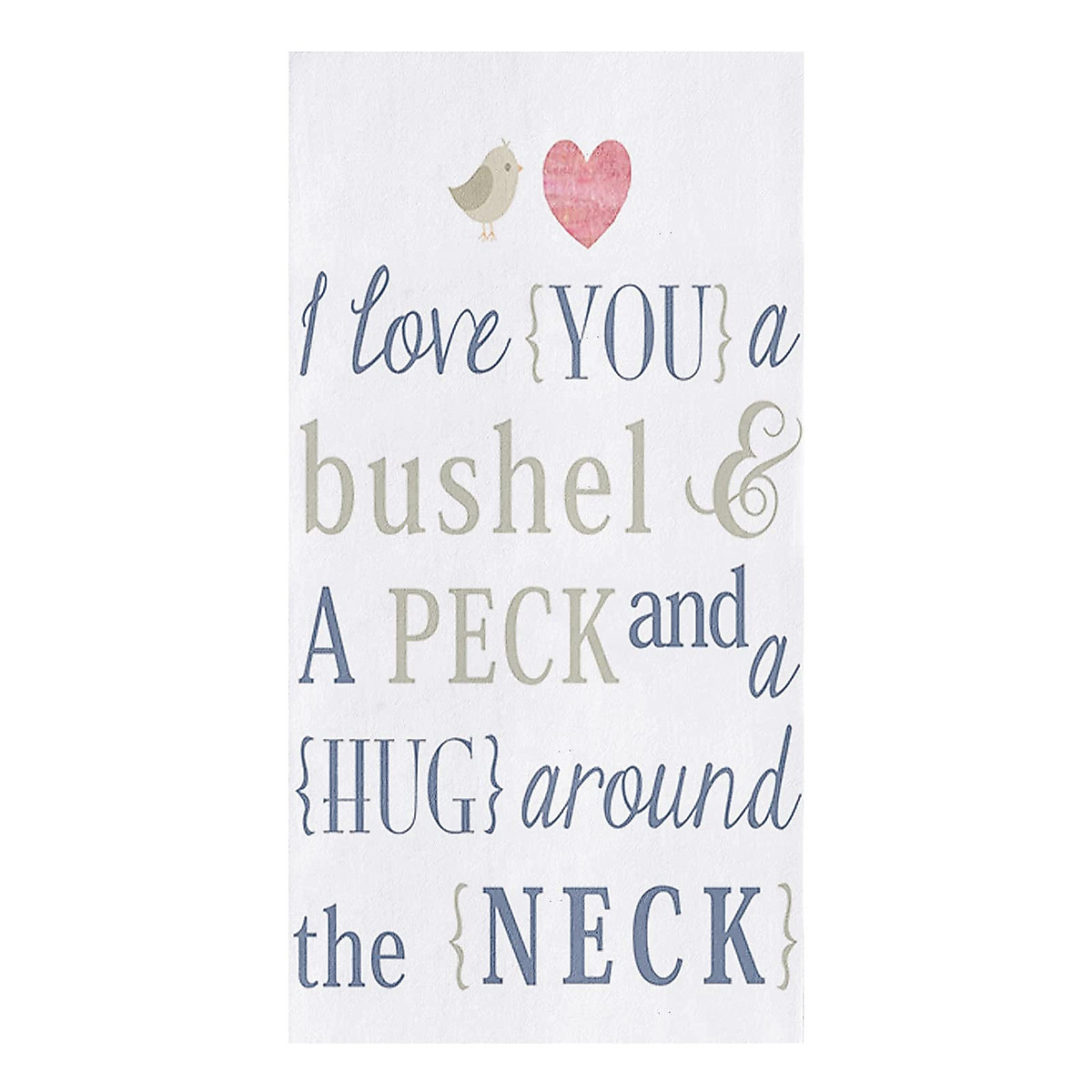 Kitchen Dish Towels 1 Pack-Super Absorbent Soft Microfiber,I Love You a Bushel and a peck and a Hug Around The Neck Cleaning Dishcloth Hand Towels Tea Towels for Kitchen Bathroom Bar