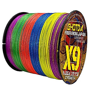 Braided Fishing Line 9 Strands 8 Strands PE Multicolor Fishing Lines Braid 500m Strong Strength Fish Line 18LB-100LB
