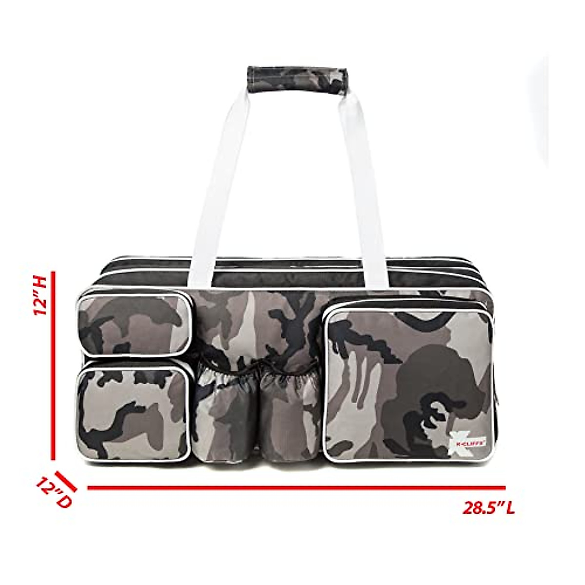 K-Cliffs Tennis Racket Bag | Deluxe Ballistic Nylon Travel Tournament Duffel | Shoe Compartment Red Blue Black