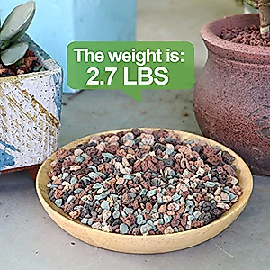 2.7lb Horticultural Lava Rocks Bonsai Succulent Cactus Potting Soil Mix Planter Drainage Volcanic Stones Air Plant Terrarium Pumice Tiny Gravel Pebbles for Vase Fillers, Fairy Gardening,Top Dressing
