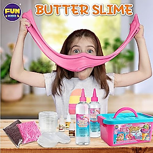 Gift Butter Slime Kit for Girls 10-12, FunKidz Ice Cream Fluffy Slime Making Kit Ages 8-12 Kids Slime Toys Ideal Birthday Party Present
