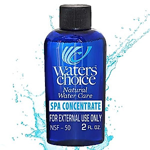 Waters Choice 2 oz. Enzyme Concentrate-6 Month Supply, All-Natural Spa Water Care, Hot Tub Cleaner, Premium Water Care Treatment, No Harsh Spa Hot Tub Chemicals, Gentle on Eyes, Hair and Skin