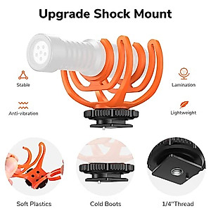 Camera Microphone, Shotgun Microphone Professional Super Cardioid Video Microphone with 10ft Extension Cable, Perfect for iPhone, Android Smartphones, Canon EOS, Nikon DSLR Cameras and Camcorders