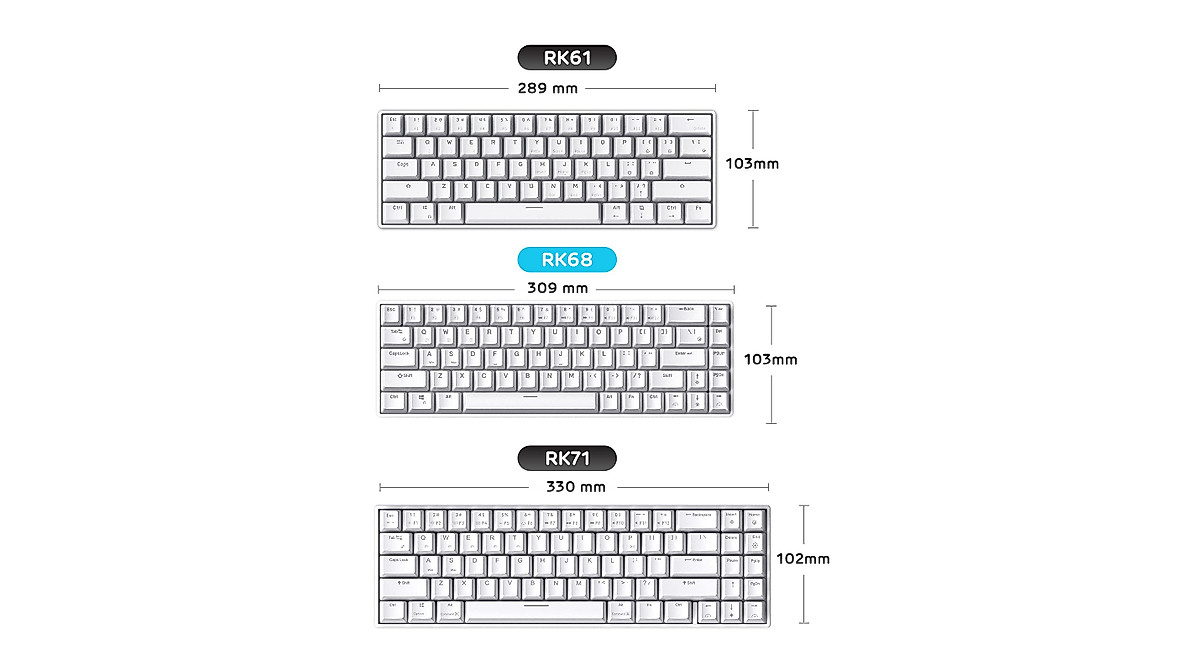 RK68 Wireless Hot-Swappable 65% Mechanical Gaming Keyboard