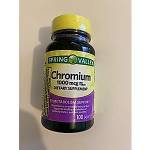Spring Valley Chromium Tablets, Dietary Supplement, 1000 mcg, 100 Count