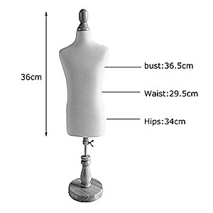Tailors Dummy Mannequins Small Dressmakers Dummy Male, 1:2 Scale Adjustable Height, Tailor Manikins Mini Doll Dress Form Display Accessories Decoration Dressform Mannequin