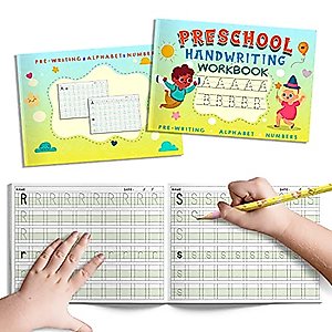 Kindergarten/Preschool Handwriting Workbook- Alphabet & Number Tracing Writing Paper with Lines, Learning Tools for Age 2/3/4/5 Year Old Kids/Boys/Girls, ABC Learning for Toddler, Homeschool Supplies