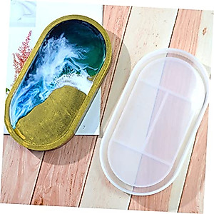 COHEALI 2pcs Pallet Mold Round Decorative Tray Agate Coaster Silicone Tray Silicone Molds for Resin Epoxy Resin Molds Silicone Tray Molds for Epoxy Resin Silicone DIY Tools DIY Accessory