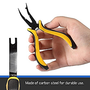 LEONTOOL Micro RC Car Ball Link Pliers 5 Inch Ball Link Clamp Plier Ball Curved Tip Bent Head Airplane Car Repair Tool for RC Vehicles RC Helicopter Airplane Car